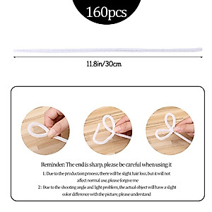 160 Pieces White Pipe Cleaners, Christmas Craft Pipe Cleaners, Pipe Cleaners Chenille Stem, Pipe Cleaners Bulk, Art Pipe Cleaners for Creative Home Decoration Supplies Arts and Crafts Project