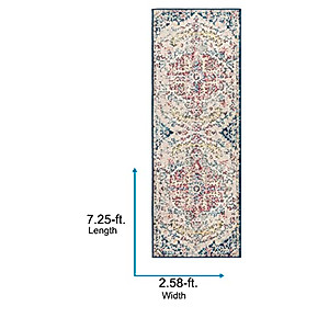 Artistic Weavers Odelia Vintage Bohemian Runner Area Rug,2'7" x 7'3",Garnet/Navy