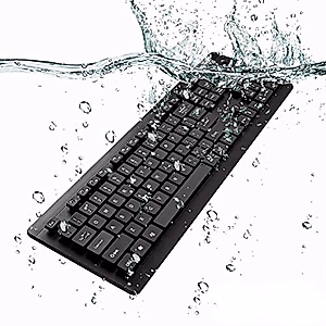 BoxWave Keyboard Compatible with Lenovo Legion Slim 5i (RTX 4050) - AquaProof USB Keyboard, Washable Waterproof Water Resistant USB Keyboard for Lenovo Legion Slim 5i (RTX 4050) - Jet Black