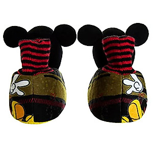 Disney Boys' Mickey Mouse Slippers – 3D Head Plush Sock Top Slippers (Toddler/Boy), Size 11-12 Little Kid, Mickey Mouse