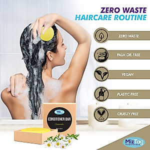 Miztag Home & Health Conditioner & ShampooBar for hair - Solid & Natural Soap Bar for hair with Zero Waste Packaging - Vegan Eco friendly gift for women