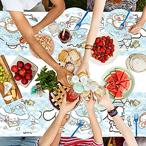 Cartoon Theme Birthday Party Decorations Supplies, Cartoon Party Tableware Include Birthday Banner, Tablecover, 10Pcs 9" Plates, 10Pcs 7" Plates, 20 PCS Napkins