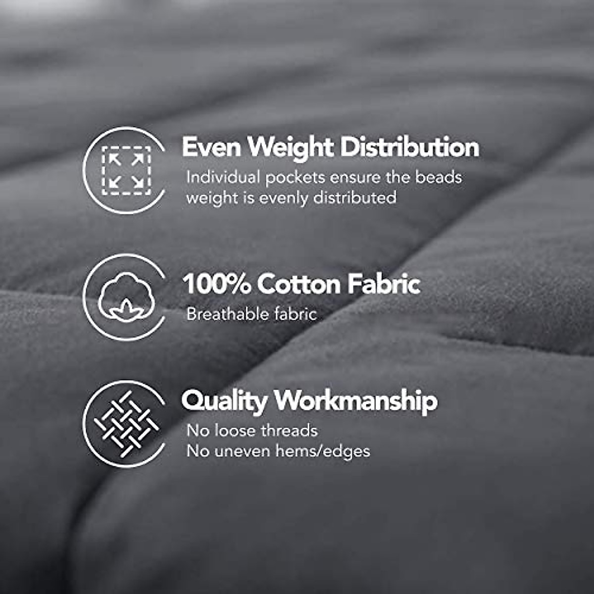 Deconovo Weighted Blanket 100% Cotton Heavy Blanket Filled with Glass Beads (60 x 80 inch | 15 lbs)