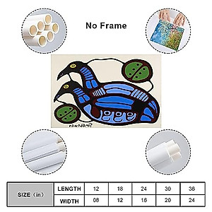 Norval Morrisseau Prints Blue Loons Poster Canvas Art Poster And Wall Art Picture Print Modern Family Bedroom Decor Posters 16x24inch(40x60cm)