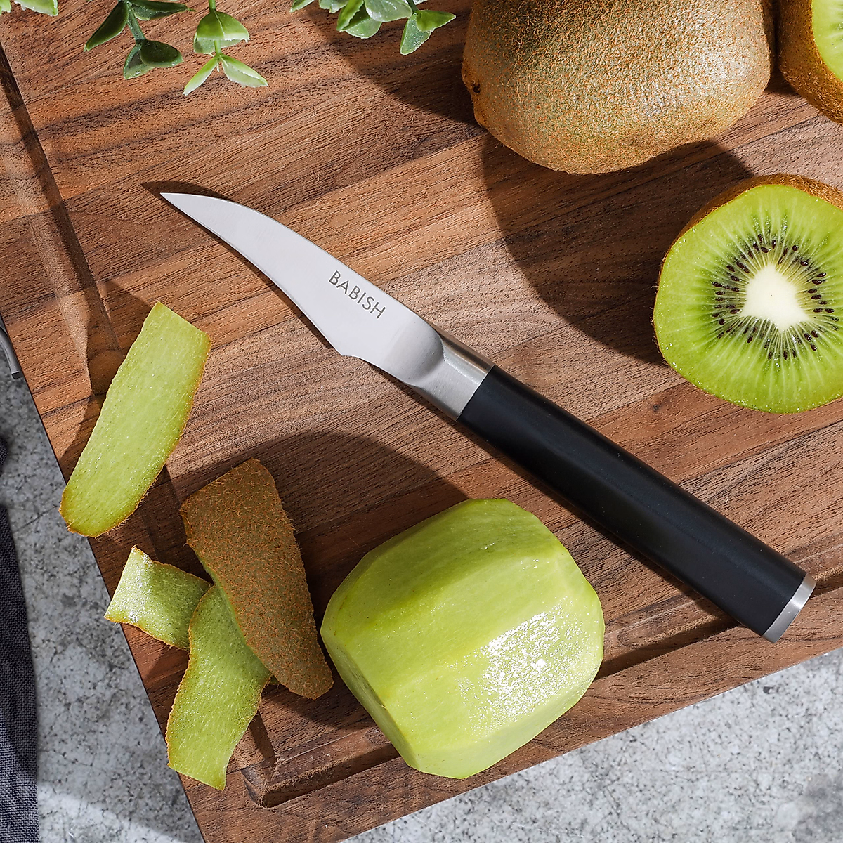 Babish High-Carbon 1.4116 German Steel Cutlery, Birds Beak Peeling, Paring, Tourne Kitchen Knife