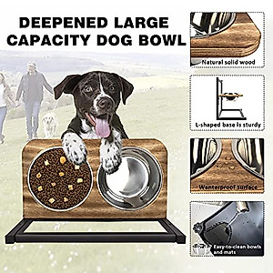 Emfogo Dog Bowls Elevated Dog Bowls Stand Adjustable Elevated 3 Heights5in 9in 13in with Spill Proof Mat Raised Dog Bowl for Large Dogs 16.5x16 inch
