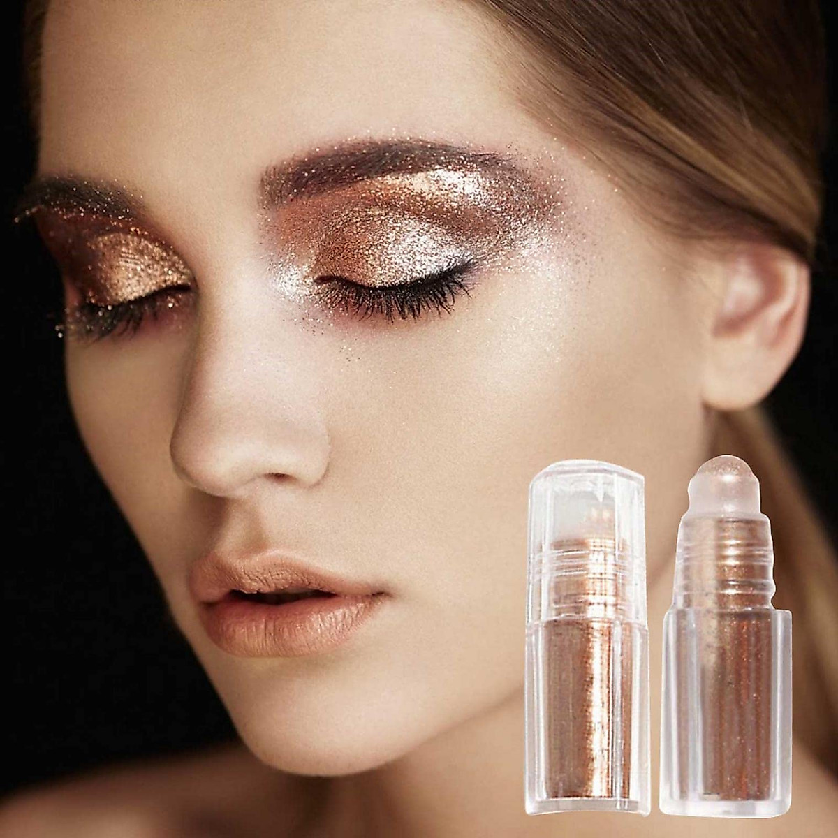 5 Colors Diamond Glitter Eyeshadow, Long Lasting Shimmer Glow Mermaid Eye Shadow, Starry Sequins Roll-On Eye Shadow, Pigmented, Long Lasting, Quick Drying, Easy to Apply, Gift For Women 1 1.0 Count