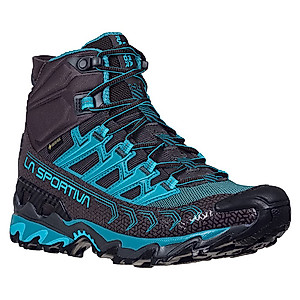 La Sportiva Womens Ultra Raptor II Mid GTX Hiking Boot, Carbon/Topaz, 8