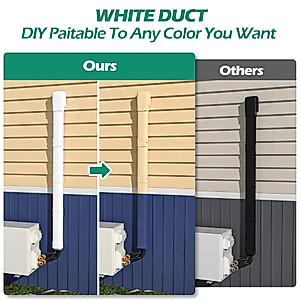 TAKTOPEAK 4" 14.5 Ft Mini Split Line Set Cover, Decorative PVC Line Cover for Mini Split Air Conditioner and Central AC