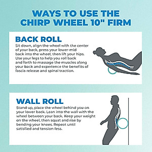 Chirp Wheel Foam Roller, Medium Body Roller, Sweat-Resistant Foam Padding, Back Stretcher, Targeted Muscle Yoga Wheel, Supports Back Pain Relief, PVC-Free, Deep Massage, Holds Up to 500 lbs - 10"
