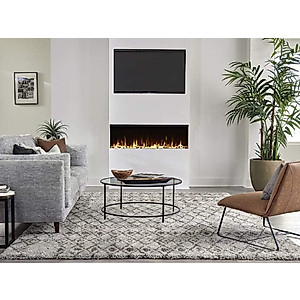 Touchstone Sideline Infinity 3-Sided Smart 72-inch WiFi-Enabled Electric Fireplace - 80051 - Built-in - 60 Color Combinations - 1500/750 Watt Heater (68-88°F Thermostat) - Black - Log & Crystals