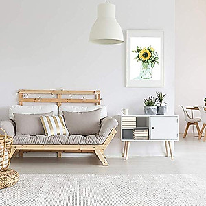 Ginkko Paint by Numbers for Adults Beginner & Kids Ages 8-12 with Wooden Frame Easy Acrylic on Canvas 9x12 inch with Paints and Brushes, Vase Sunflower(Include Framed)