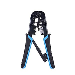 Cable Matters Modular RJ45 Crimp Tool (Ethernet Crimper) with Built-in Wire Cutter and Stripper - 10-Pack Cat6 RJ45 Connectors Included