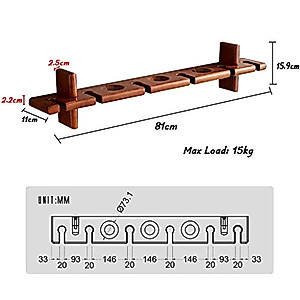 Creative Simplicity Bottle Rack and Creative Simplicity Wine Glasses Mounted on The Wall Wooden Stand, Hanging Cup Stand, Wall Decoration Rack, 81Cm, Maximum Load 15Kg, PIBM
