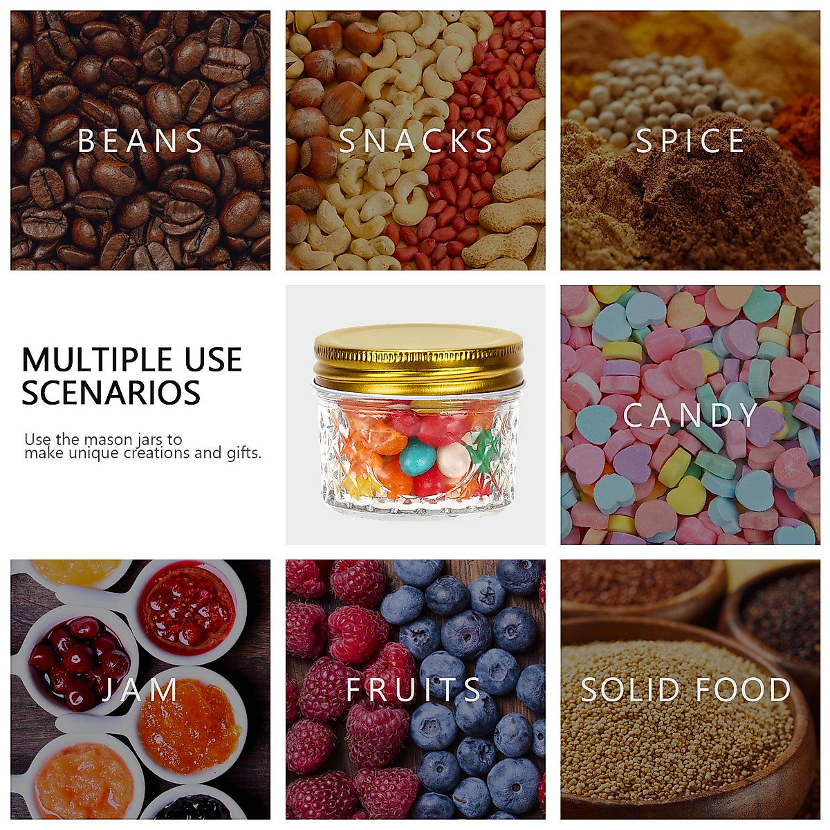 STARSIDE 40 Pack 4 oz Glass Mason jars With Regular Lids, 120 ml Canning Jars Containers for Jam, Honey, Candies,Wedding Favors, Decorations, Baby Foods. Included 1 Pens and 80 Labels.