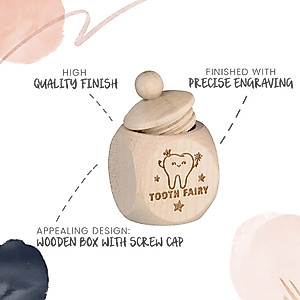 Spruchreif | Tooth Fairy Box for Boy and Girls | First tooth box | Wooden keepsake box | Children's tooth box | Baby Girl and Boy