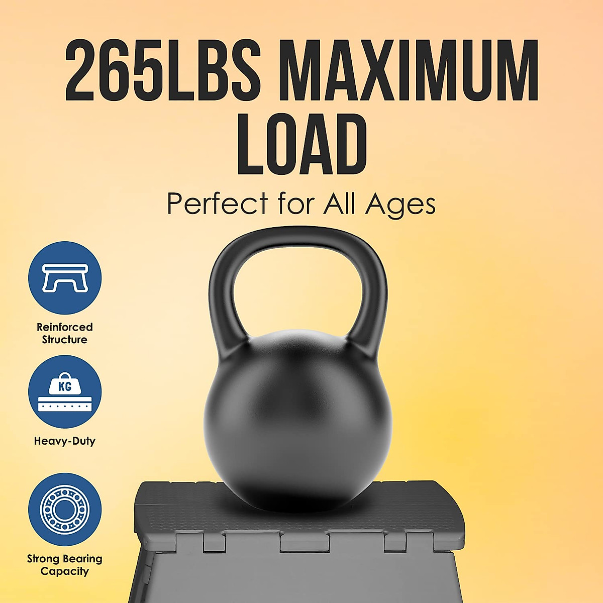 SPLENDOLE Folding Step Stool - 11-Inch Non-Slip Foot Stool for Kitchen, Bathroom, Living Room - Compact and Lightweight Stool Chair with 250-Lb Maximum Weight Capacity Step Stools for Kids and Adults