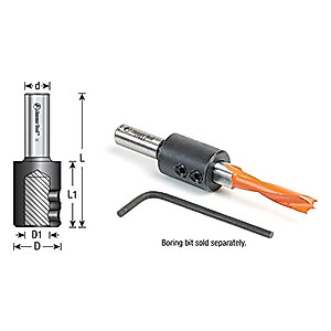 Amana Tool - 47638 10mm Shank Dowel Drill/Boring Bit Adapter for CNC Standard Collet/Tool