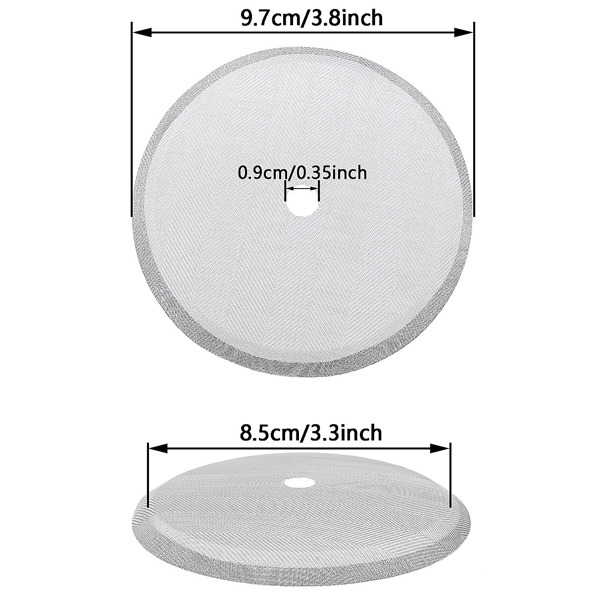 MTQY 6pcs French Press Replacement Filter Screen 3.8 inch 0.35 inch Hole Stainless Steel Coffee Filter Mesh for French Press Coffee Makers