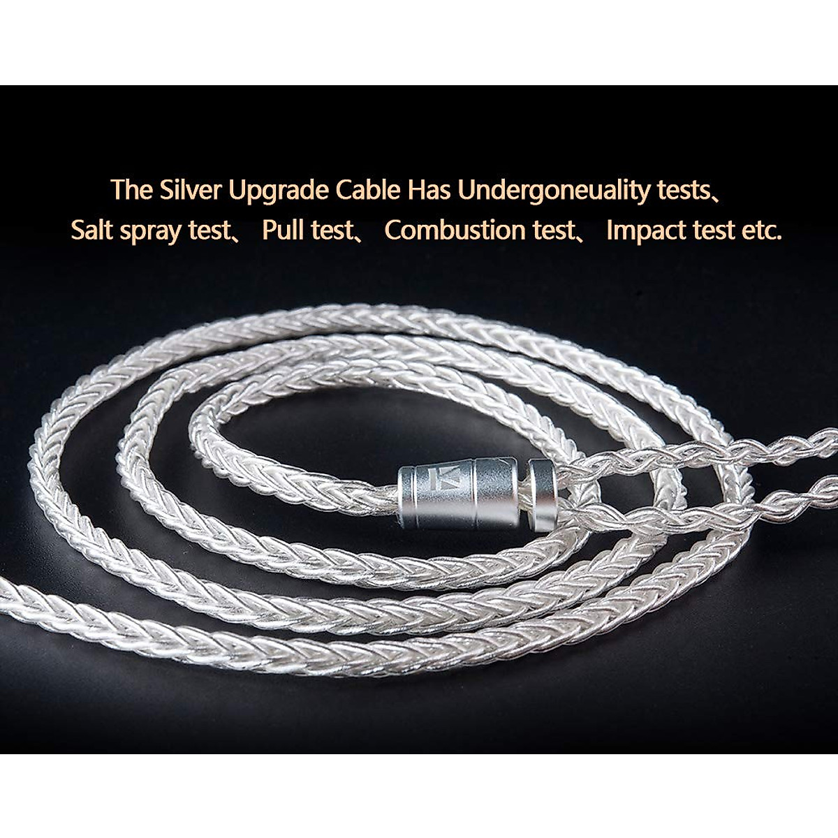 KBEAR 8 Core Silver Plated Upgrade Earphone Cable, Detachable Replacement Cable HiFi in Ear Monitor Cable for TIN T2 T3 P1 for Shure SE215 SE315 SE425 SE535 UE900 (MMCX 3.5mm)……