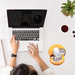 Mini Mouse Pad Wrist Support,Ergonomic Gaming Mouse Pad, Anime Mouse Mat Gel Filled with Non-Slip Base for Office,Home 9 * 7inch (Squirrel)