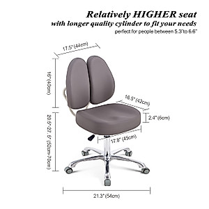 HNKastela Rolling Chair with Back Support - Height Adjustable Shop Stool with Wheels for Esthetician, Lash, Makeup, Computer, Classroom, Studio