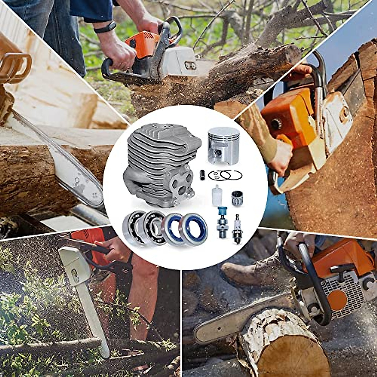 AUMEL 51mm Cylinder Piston Kit For K750 K760 Husqvarna Partner K750 K760 Cutoff Concrete Saw Replace 506 38 61-71.