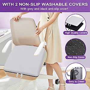 Gel Seat Cushion, Seat Cushion with Non-Slip Cover Gel Cushion for Office Chair Car Wheelchair Seat Cushion Double Thick Breathable Honeycomb Egg Seat Cushion for Tailbone Back Sciatica Pain Relief