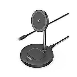Anker Wireless Charging Stand, PowerWave 2-in-1 Magnetic Stand Lite with USB-C Cable, for iPhone 14/14 Pro/14 Plus/14 Pro Max/13/13 Pro /13 Pro Max, AirPods 2/Pro (No AC Adapter)