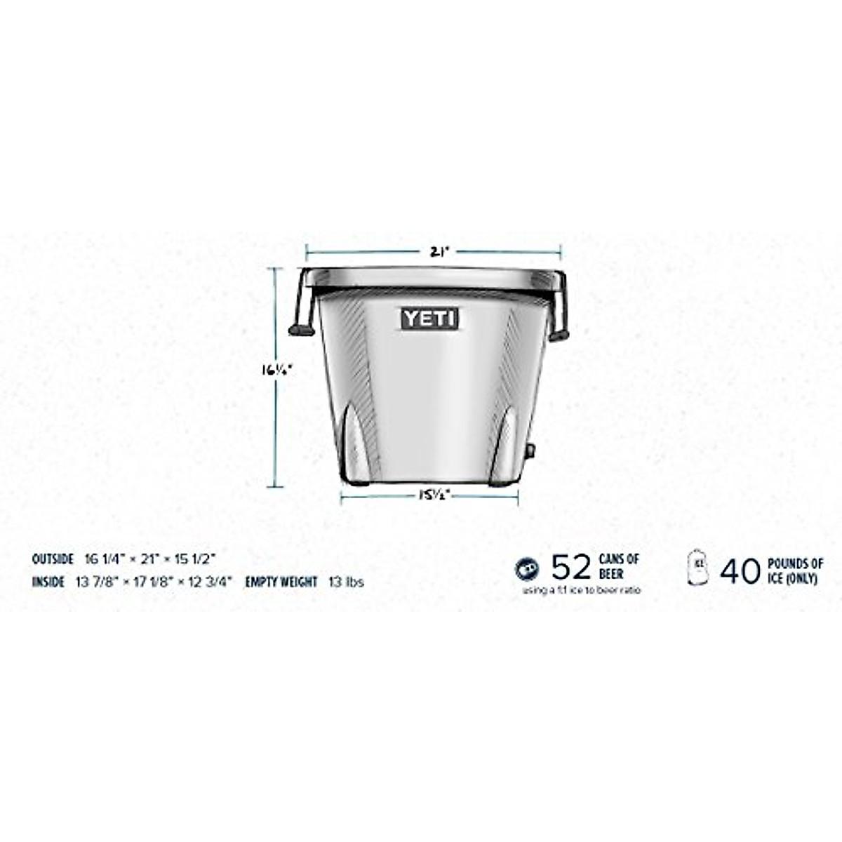 YETI TANK 45 Bucket Cooler, White