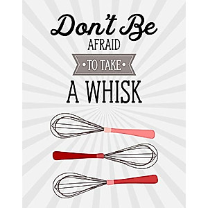 Red Retro Vintage Kitchen Wall Art Prints - Set of 4-8x10 UNFRAMED Gray, Red & White Kitchen Utensil Prints Perfect for Rustic, Modern Farmhouse, Country Decor.