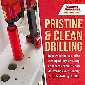 Virginia Abrasives 425-03040 - 1pc 3" x1 4" x 1-1/4"-7 Premium 4" Diamond Core Drill Bits for Wet Cutting & Hole Maximum Drilling Depth & Barrel Coring Reinforced Concrete,Hard Stone,Brick, & Masonry