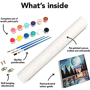 pchmcu DIY Painting by Numbers Kit for Adults ，Large Size Moon Lake Paint by Numbers for Beginner，Gifts Arts Crafts for Home Decor Tree Flower 16x23.6 Inch