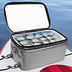 Wandooer Waterproof Sup Cooler Bag for Paddle Board, 15 Can Large Capacity Cooler for Kayak Surf Paddleboard, Leakproof Insulated Cooler Deck Bag-Gray
