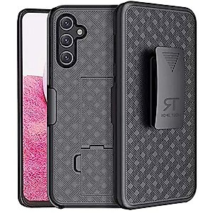Rome Tech Belt Clip Phone Case for Samsung Galaxy A14 5G [SM-A146] Slim Heavy Duty Rugged Slide Hip Holster Cover with Kickstand Compatible with Galaxy A 14 5G - Black Lines