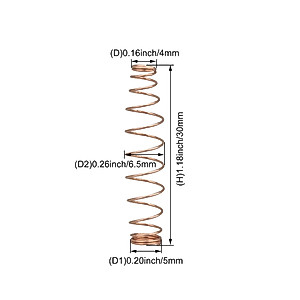 BQLZR Piano Keys Spring Golden Copper Jack Wire Spring For Upright Piano Repair Part Replacement Pack of 90