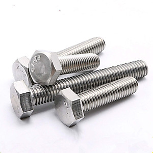 20 Pcs M6 Hex Bolt M6-1 x 25mm UNC Hex Head Screw Bolts A2-70(304) Stainless Steel Fully Threaded Hex Tap Bolts，Plain Finish，Fully Threaded (M6 x 25mm)