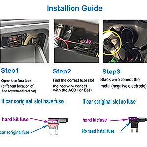 JIXYYO Hardwire Kit for Dashcam 13ft Mini USB Converts 12V-24V to 5V, 24 Hours Parking Mode for Dash Cameras, Low Voltage Protection, 8 Fuse Holders Tap Cable