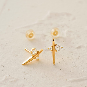 MYEARS Women Evil Eye Earrings Gold Stud Diamond Cubic Zirconia 14K Gold Filled Small Simple Handmade Hypoallergenic Everyday Protection Jewelry