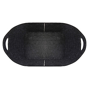 VIIRKUJA XXL Log Basket | Firewood Basket Made of Extra Thick Felt | Dark Grey | Felt Basket with Reinforced Handles for Firewood | Large