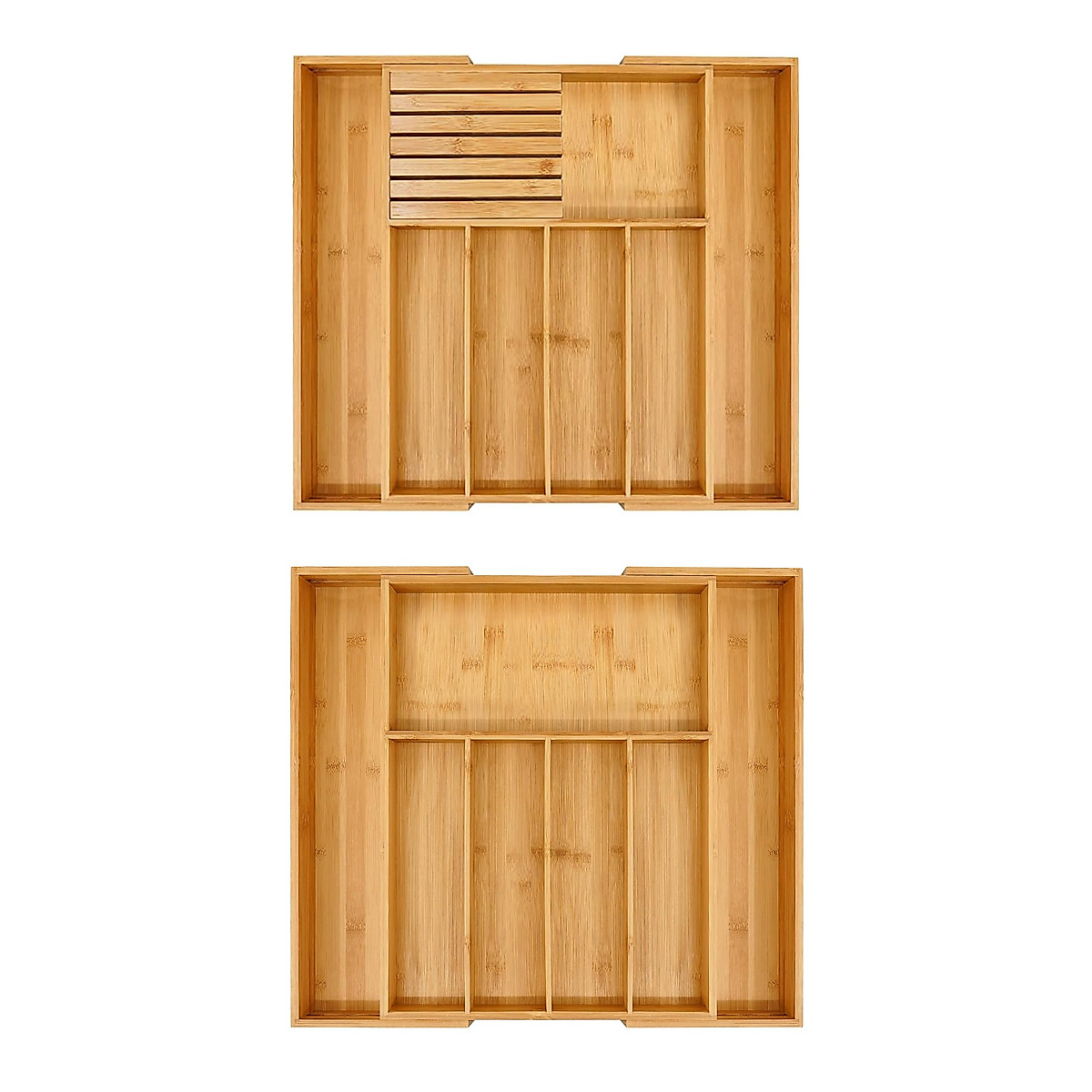 Bamboo Drawer Organizer for Kitchen, Expandable Utensil Tray,Wooden Drawer Divider Organizer