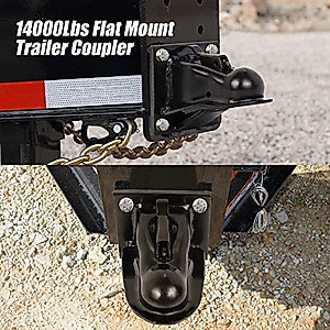 2-5/16 Flat Mount Trailer Coupler,14000LBS,Included Hardware Black Powder Coat Included 5/8 Grade 8 Bolts