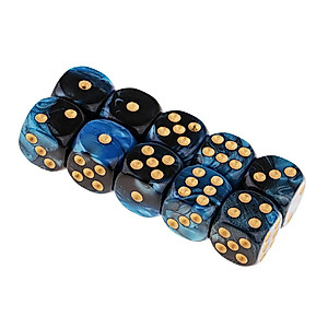 Yiotfandoll 20PCS Polyhedral Dice D6 Dice 16mm Acrylic 6 Sided Dice Game Dice for RPG MTG DND Dice Table Games (Blue Black and Red Black)