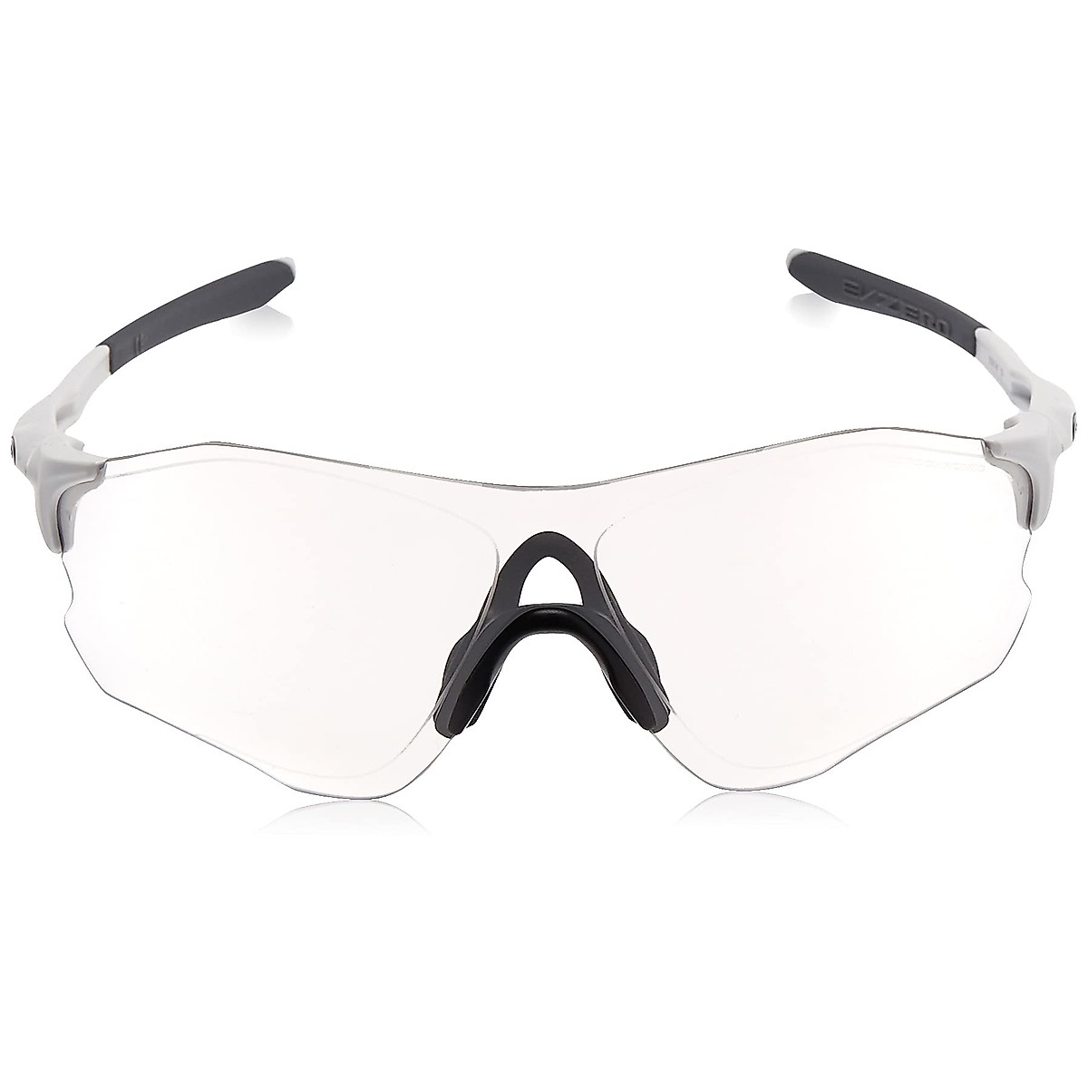 Oakley Men's OO9313 EVZero Path Low Bridge Fit Polarized Rectangular Sunglasses, Matte White/Clear Black Iridium Photochromic, 38 mm