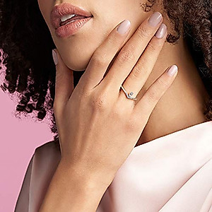 Pandora Classic Wishbone Ring - Sterling Silver Ring for Women - Layering or Stackable Ring - Gift for Her - Sterling Silver with Clear Cubic Zirconia - Size 9, No Gift Box