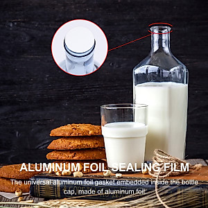 POPETPOP Seal Stickers Bottle Lid Aluminum Foil Cap Liner- 1000Pcs Aluminum Foil Sealing Gasket Seal Cap Liners Aluminum Foil Gasket Sealing Film for Glass Bottle