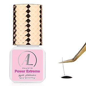 ALLOVE Eyelash Extension Glue for Lash Extensions 1-2s Drying Time Lash Extension Glue Retention up to 7-8 Weeks Power Extreme Waterproof Lash Glue for Eyelash Extensions Professional Use Only