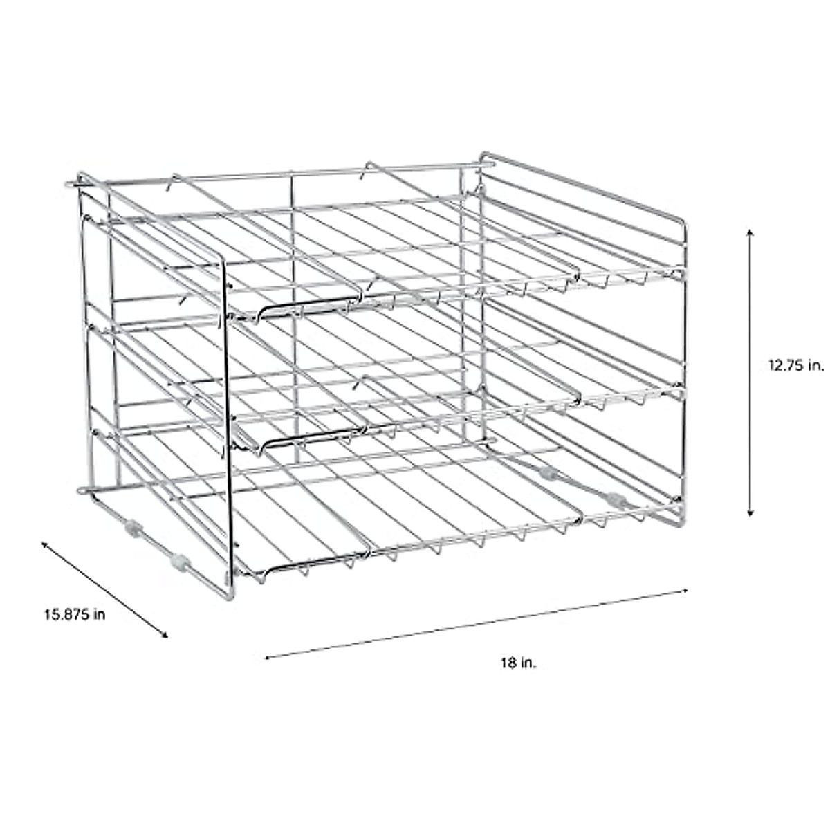 Organize It All Deluxe 3 Tier Storage Chrome Can Rack, 12.75 in. high x 15.875 in. wide x 18 inches deep
