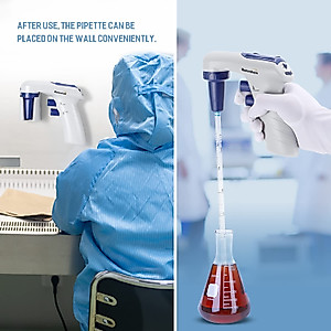 Bonvoisin Electric Pipette Controller 0.1-100ml Pipetor Automatic Motorized Pipette Filler for Biochemical Lab Speed Adjustable