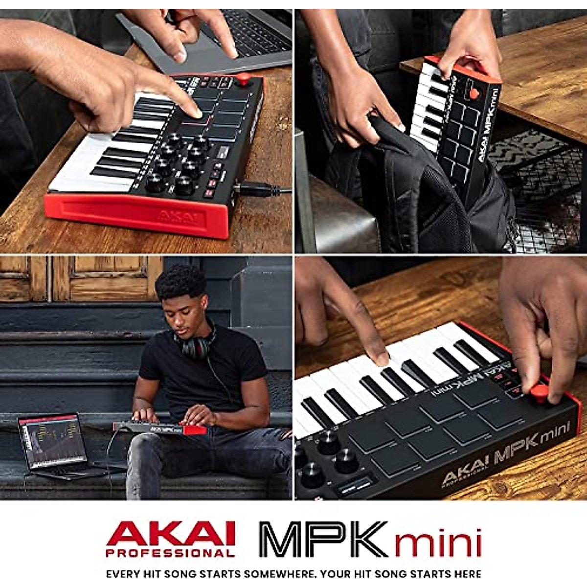 AKAI Professional MPK Mini MK3 - 25 Key USB MIDI Keyboard Controller With 8 Backlit Drum Pads, 8 Knobs and Music Production Software Included